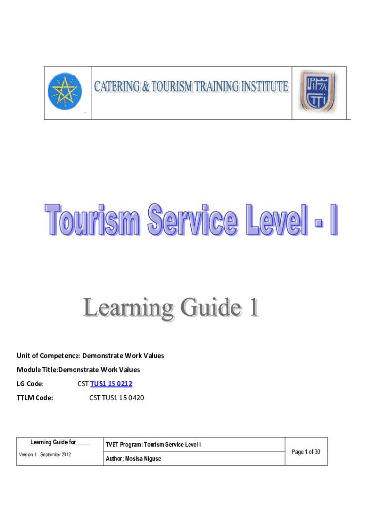 Fillable Online Module Title: Demonstrating Work Values TTLM Code Fax Email Print - pdfFiller