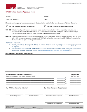 Fillable Online Directed Study Request Form - Academic Records and Registrar Fax Email Print ...