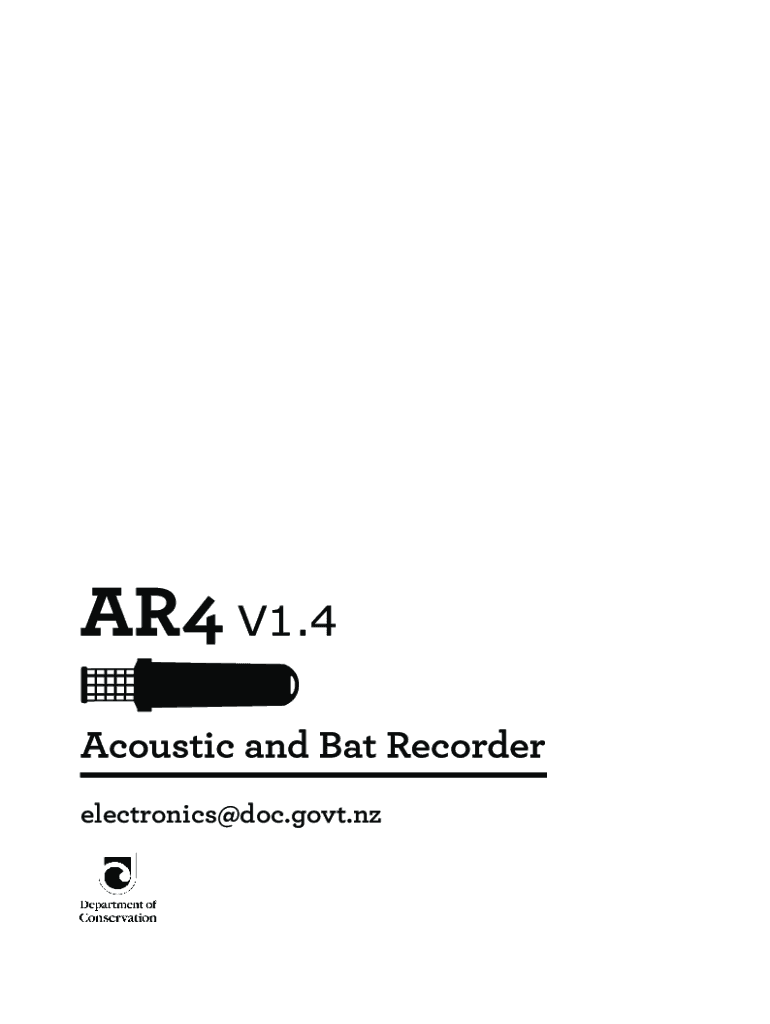 Fillable Online AR4 bat/acoustic recorder request Fax Email Print ...