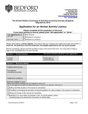 Fillable Online Application for a Licence for Breeding Dogs Fax Email ...
