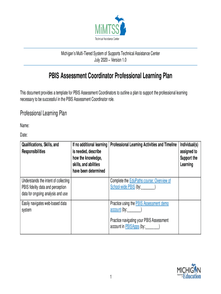 Fillable Online Michigans Multi-Tiered System of Supports Technical ...