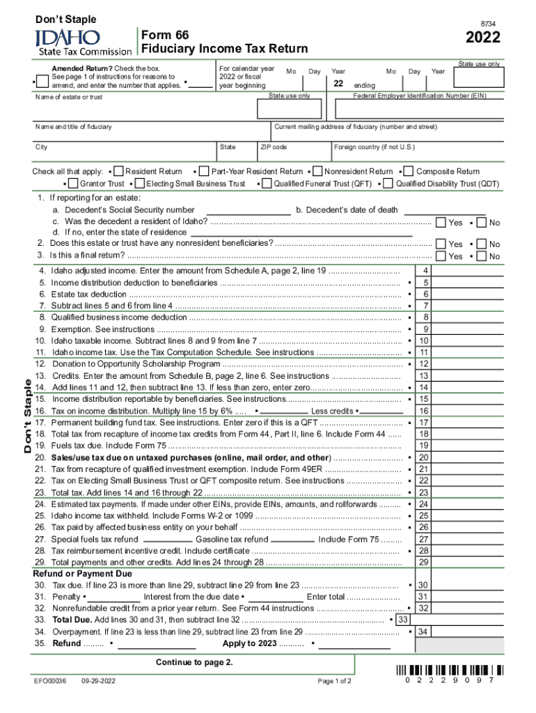 Fillable Online tax idaho 2022 Instructions for Form 100X - Franchise ...