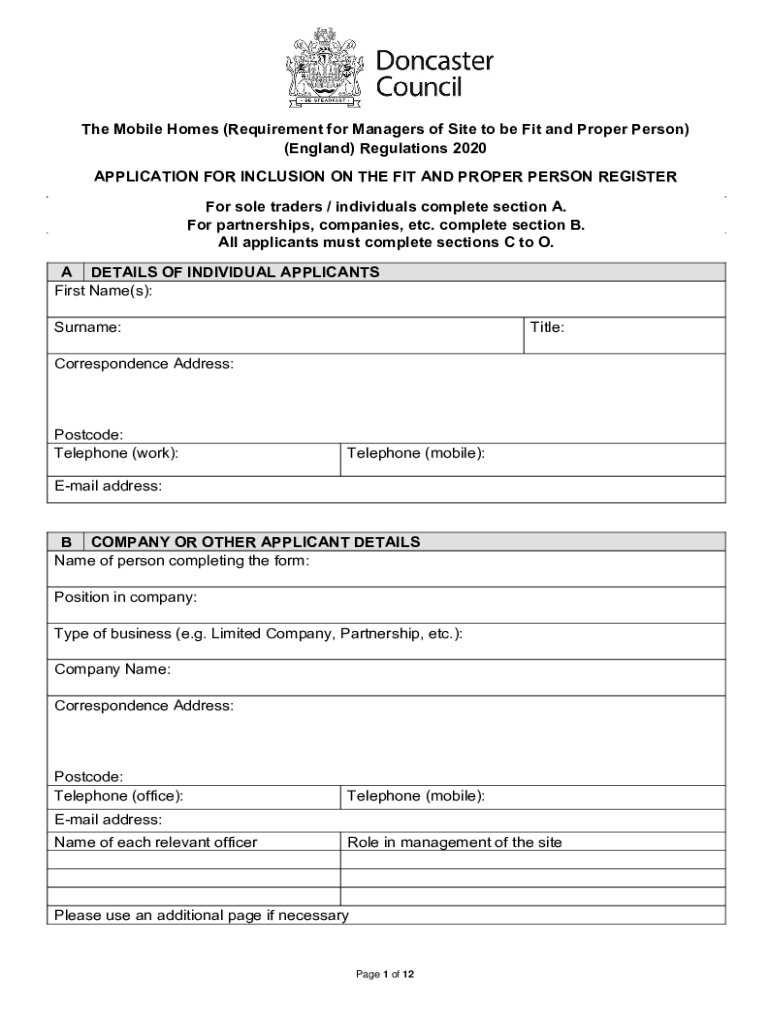 Fillable Online DECISION NOTICE Inclusion on the Fit and Proper Person ... Fax Email Print ...