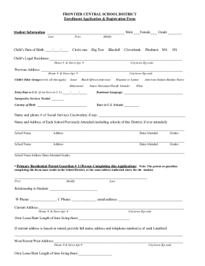 Fillable Online Enrollment Application & Registration Form Fax Email ...