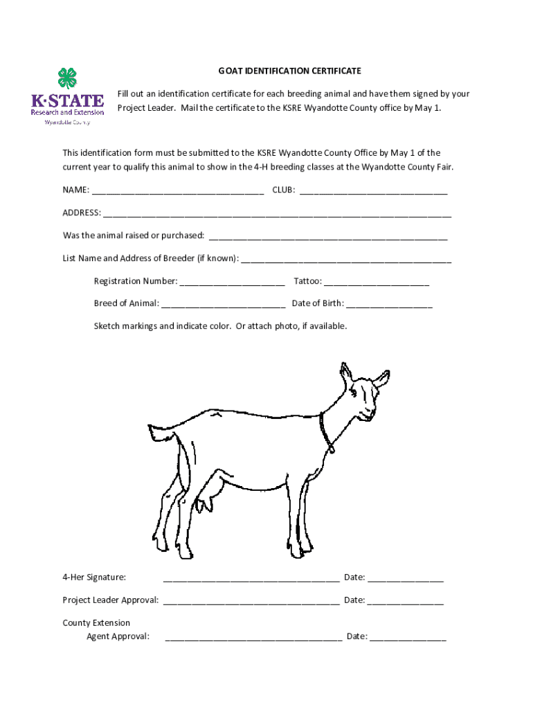 Fillable Online beef heifer & cow identification certificate Fax Email ...