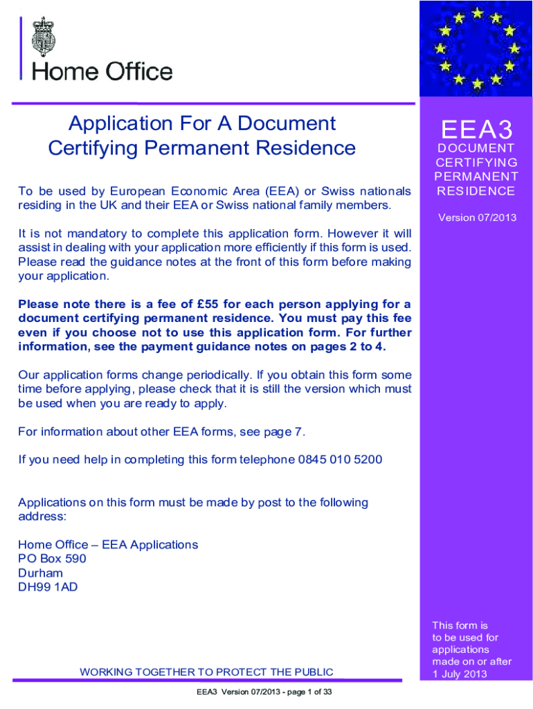 Fillable Online EEA(FM) Application for a registration certificate or ...