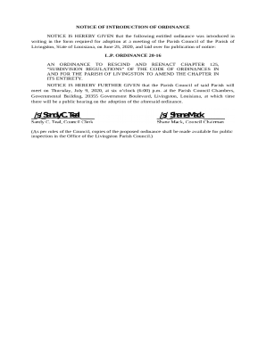 NOTICE OF INTENTION TO ADOPT ORDINANCE NOTICE IS ... Doc Template ...