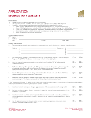 Fillable Online Storage tank liability APPLICATION FORM Fax Email Print ...