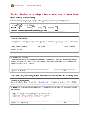 Fillable Online Visiting Student Internship Registration and Process ...