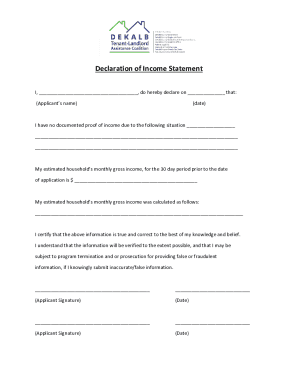 Fillable Online income declaration form Fax Email Print - pdfFiller