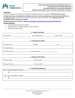Fillable Online Prior Authorization (PA) Form for (). Prior ...