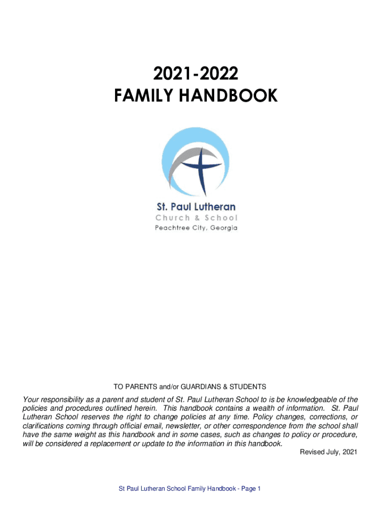 Fillable Online AF Family Handbook Template 2021-2022 - Google Docs Fax ...