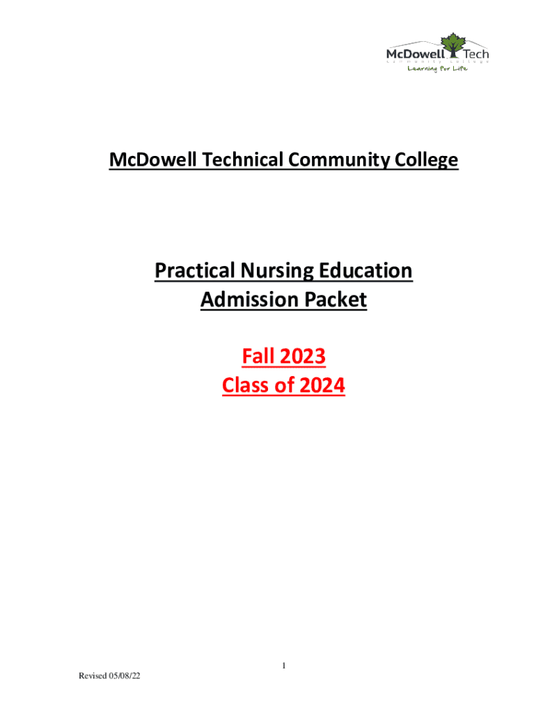 Fillable Online Practical Nursing Education Admission Packet Fall 2023 ...
