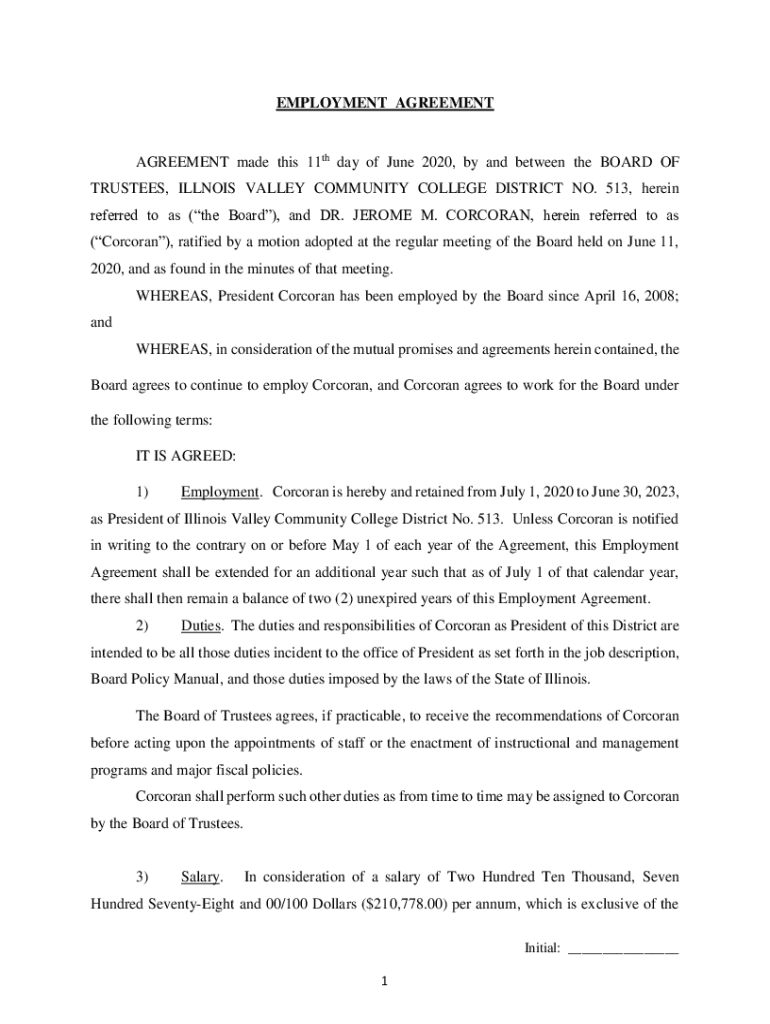 Fillable Online EMPLOYMENT AGREEMENT AGREEMENT made this 11th day of ...