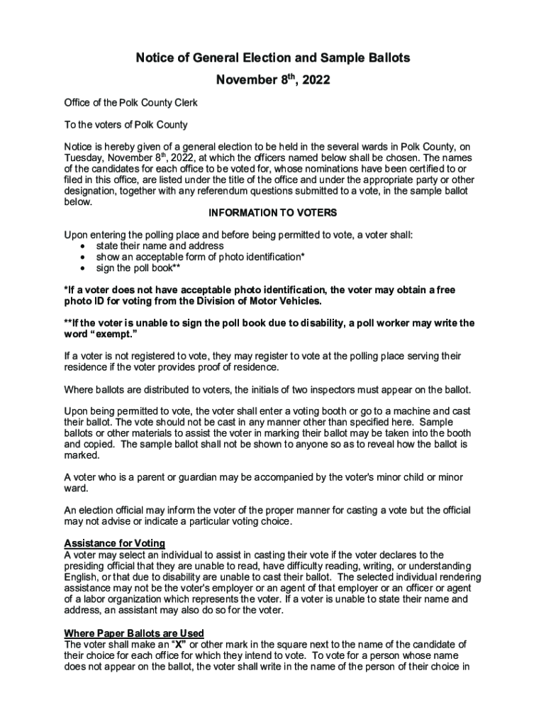 Fillable Online Polk County Sample Ballot (Florida) - Ballotpedia Fax ...