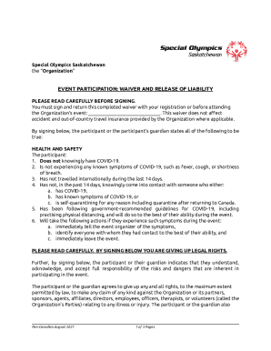 Fillable Online COVID-19 Participant Release Form Fax Email Print - pdfFiller