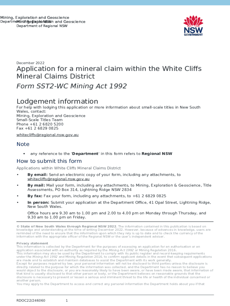Mining Claim application guideline - Department of Resources Doc ...