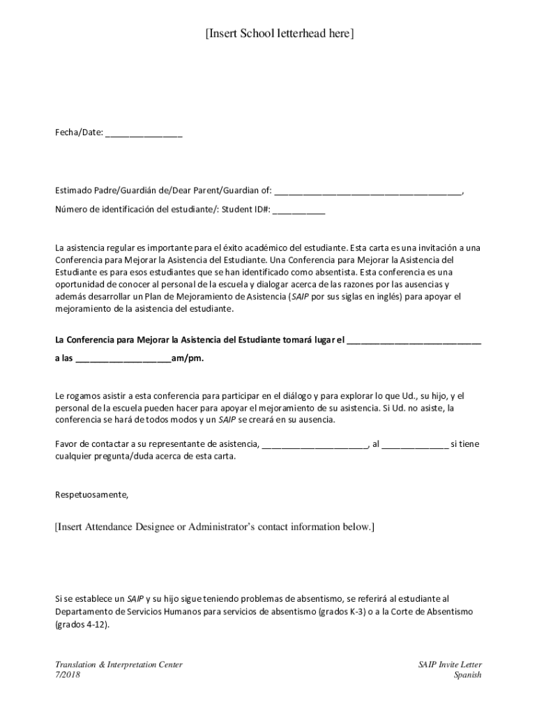 Fillable Online Parent Guardian Letter Template Fax Email Print - pdfFiller