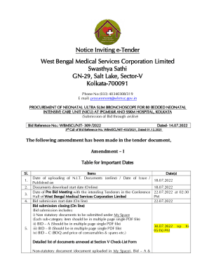 Fillable Online Notice Inviting e-Tender West Bengal Medical ...