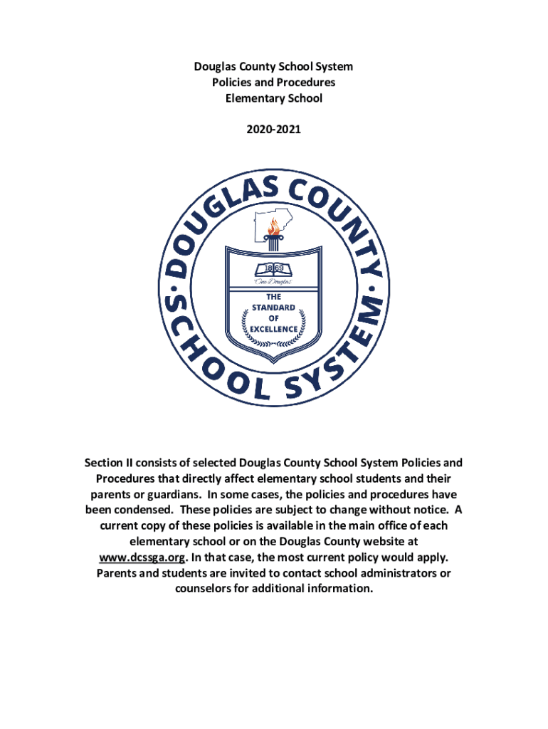 Fillable Online Douglas County School System Policies and Procedures ...