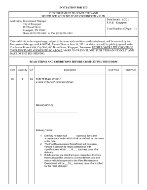 Fillable Online Invitations to Bid / Requests for Proposals ... Fax ...
