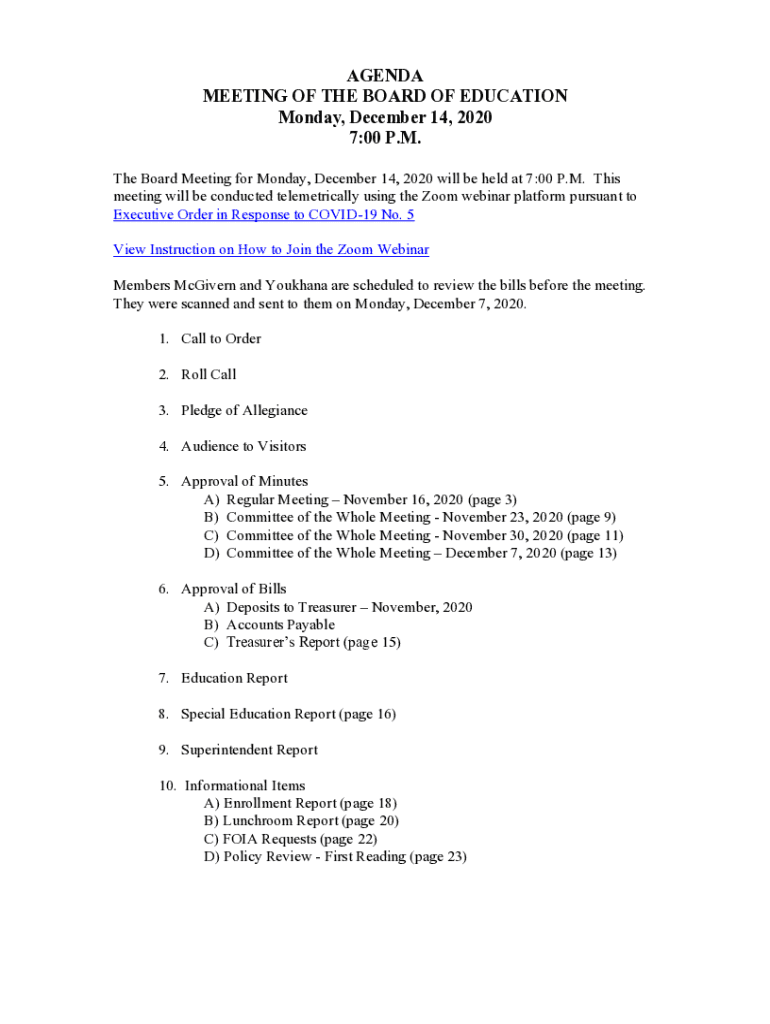 Fillable Online Generic Agenda Template Fax Email Print - pdfFiller