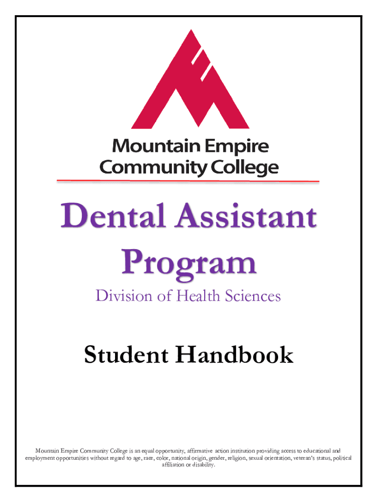 Fillable Online Dental Assistant - Mountain Empire Community College Fax Email Print - pdfFiller