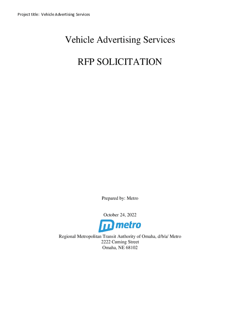 Fillable Online Vehicle Advertisement RFP - Current Solicitations Fax ...