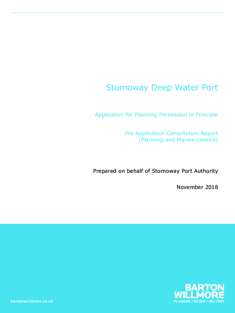 Fillable Online Stornoway Deep Water Port: Applications for Marine ...