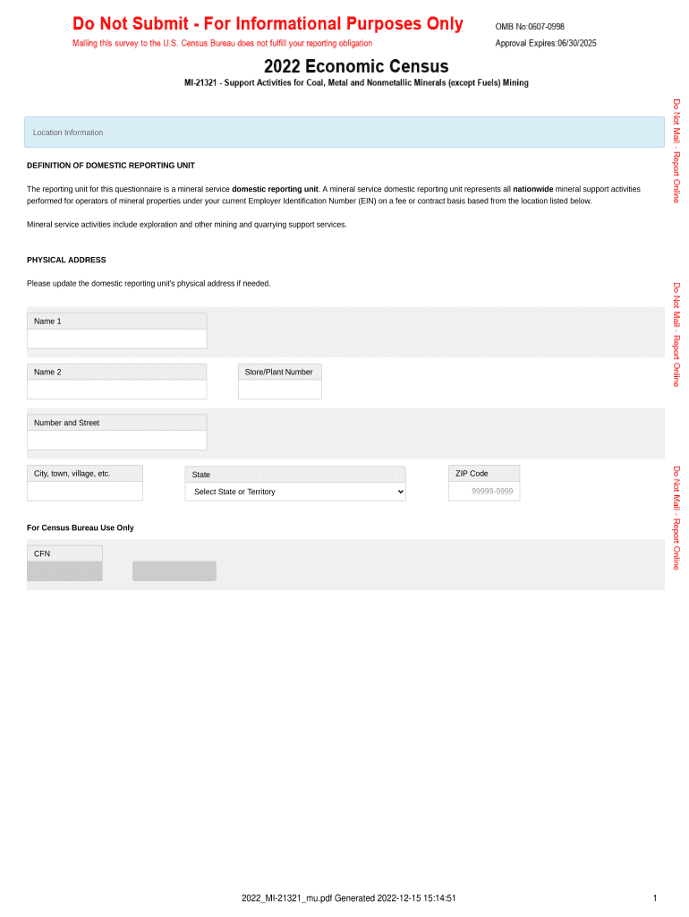 Fillable Online bhs econ census Location Information DEFINITION OF DOMESTIC REPORTING UNIT ...