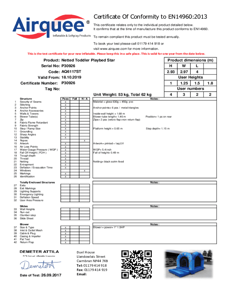 Fillable Online CE Certificate of Conformity: A Complete Guide Fax ...