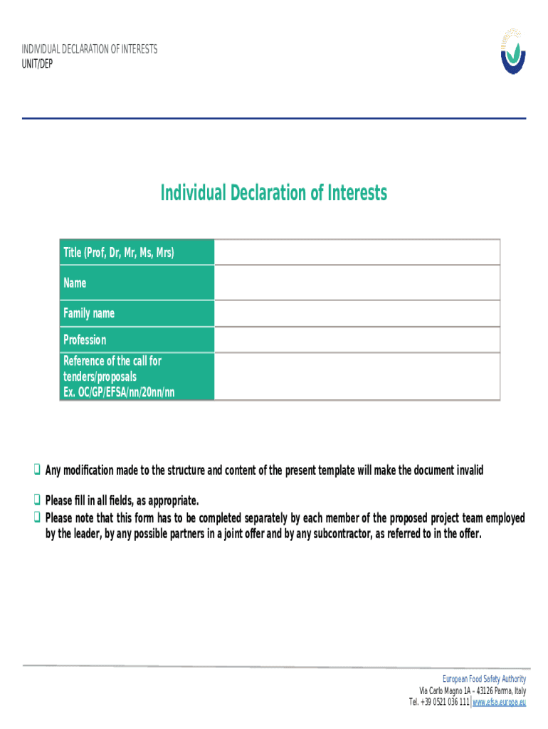 Notice of call for expressions of interest - EFSA - europa.eu Doc ...