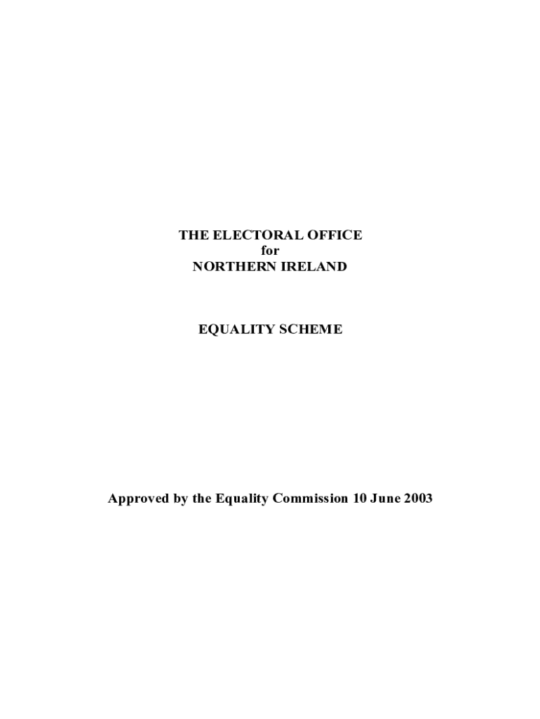 Fillable Online Equality scheme - EONI - The Electoral Office of ...
