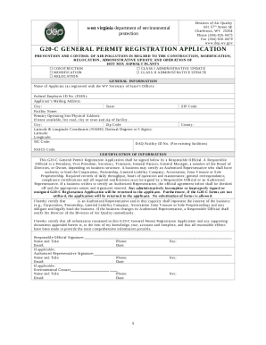 General Permit Registration - dep wv Doc Template | pdfFiller