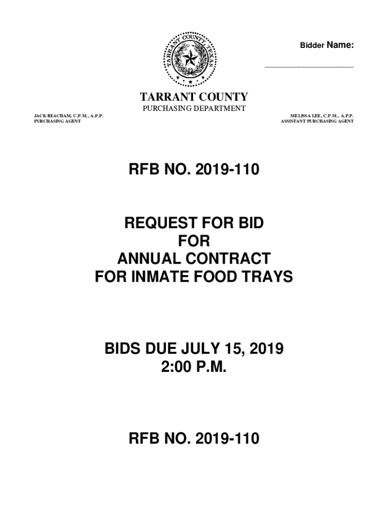 Fillable Online FOR INMATE FOOD TRAYS Fax Email Print - pdfFiller