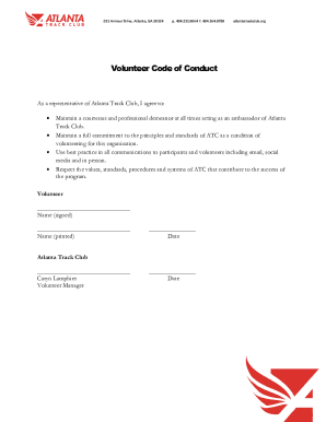 Fillable Online Volunteer Code of Conduct - Dynamix-cdn Fax Email Print ...