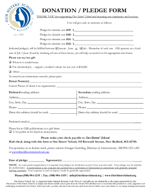Fillable Online GIFT PLEDGE FORM Fax Email Print - pdfFiller