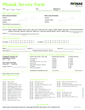 Fillable Online Phonak Repair Form - Fill and Sign Printable Template ...