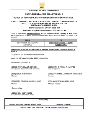 Fillable Online pitc gov SUPPLEMENTAL/BID BULLETIN NO. 2 - PITC Fax ...