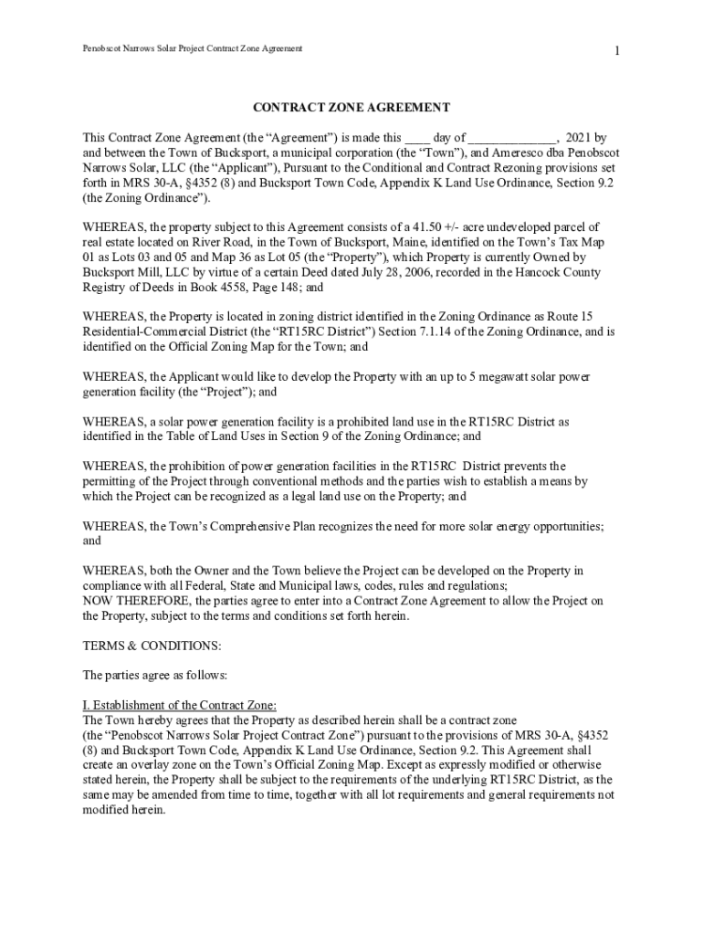 Fillable Online Ameresco Contract Zone Agreement Fax Email Print ...