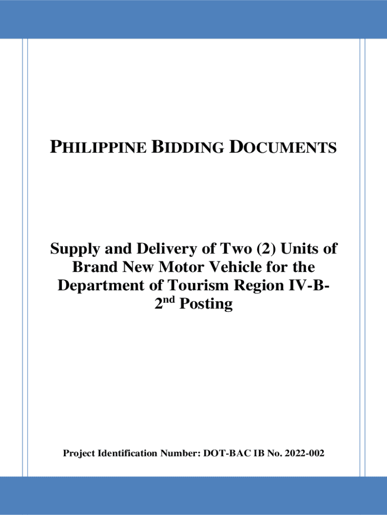 Fillable Online Supply and Delivery of Four (4) Units Motor Vehicle ...