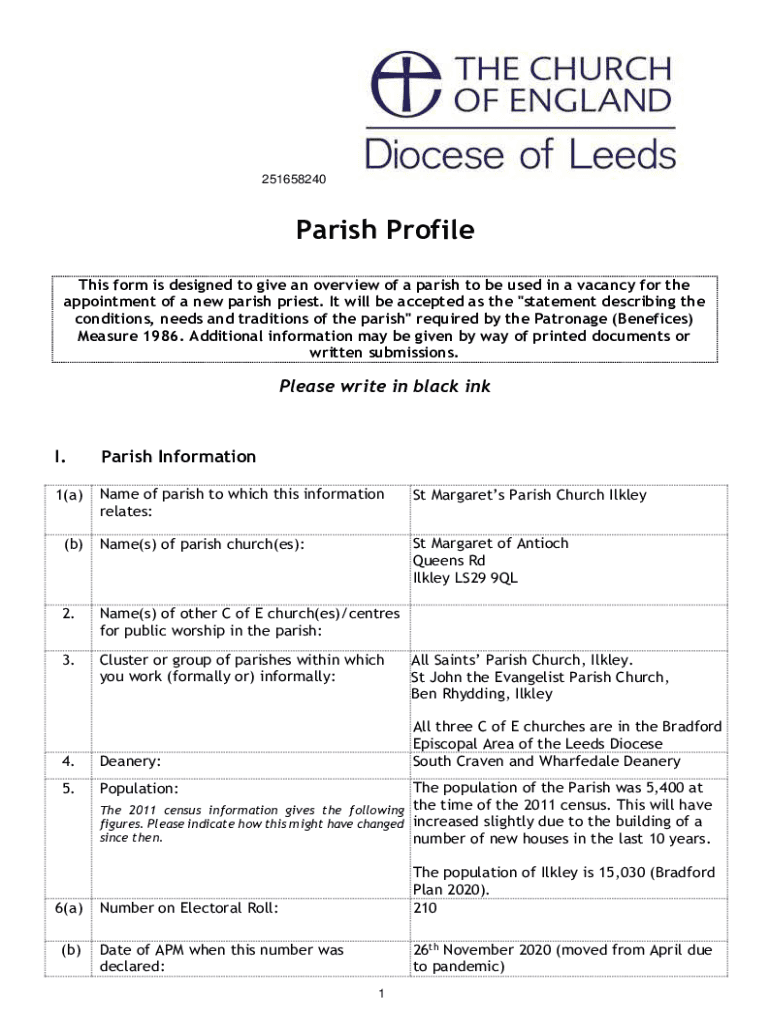 Fillable Online Guidelines for a Parish in Vacancy - The Diocese of ...