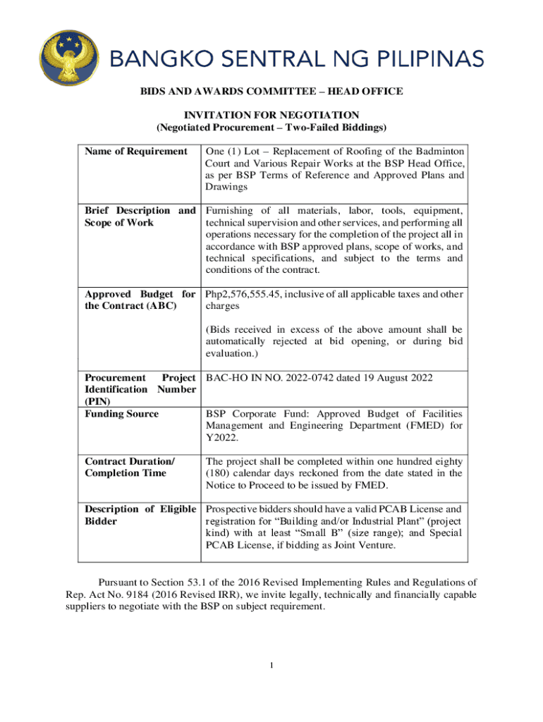 Fillable Online Invitation to Participate in the Negotiated Procurement ...