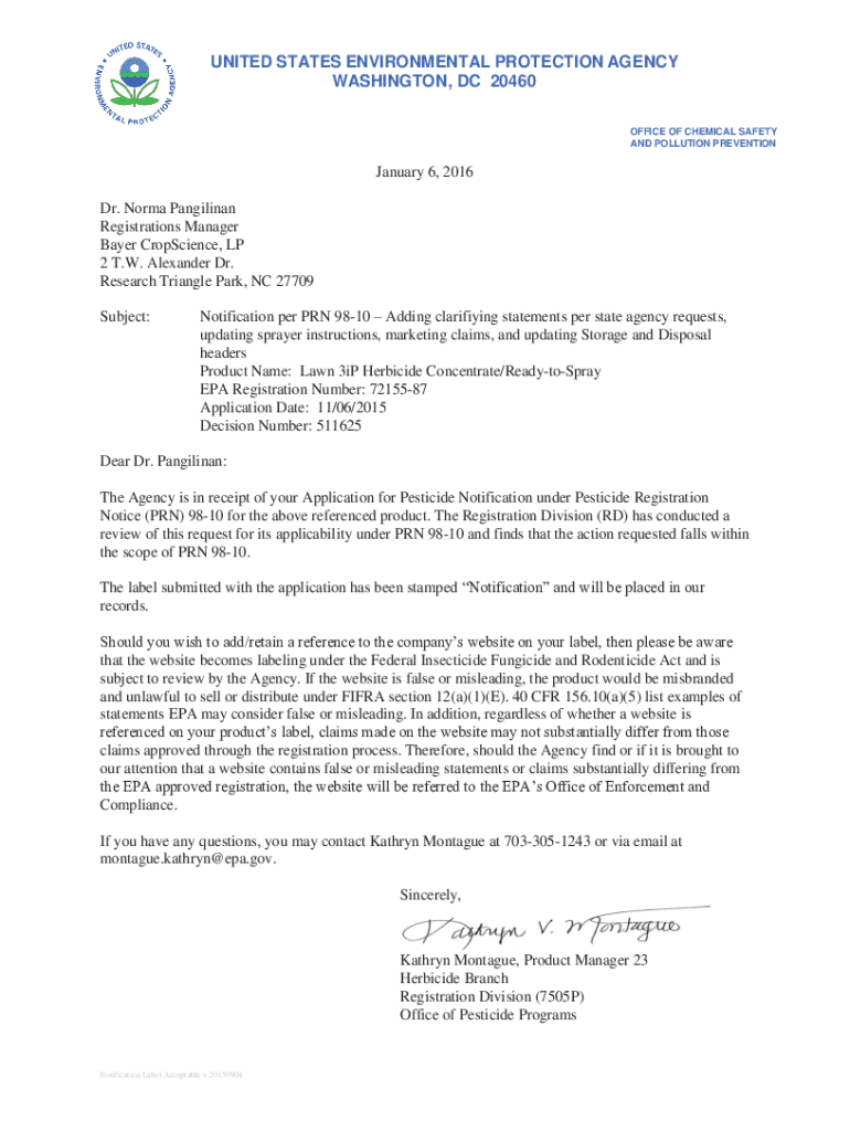 Fillable Online Pesticide Experimental Use Permit; Receipt of ...