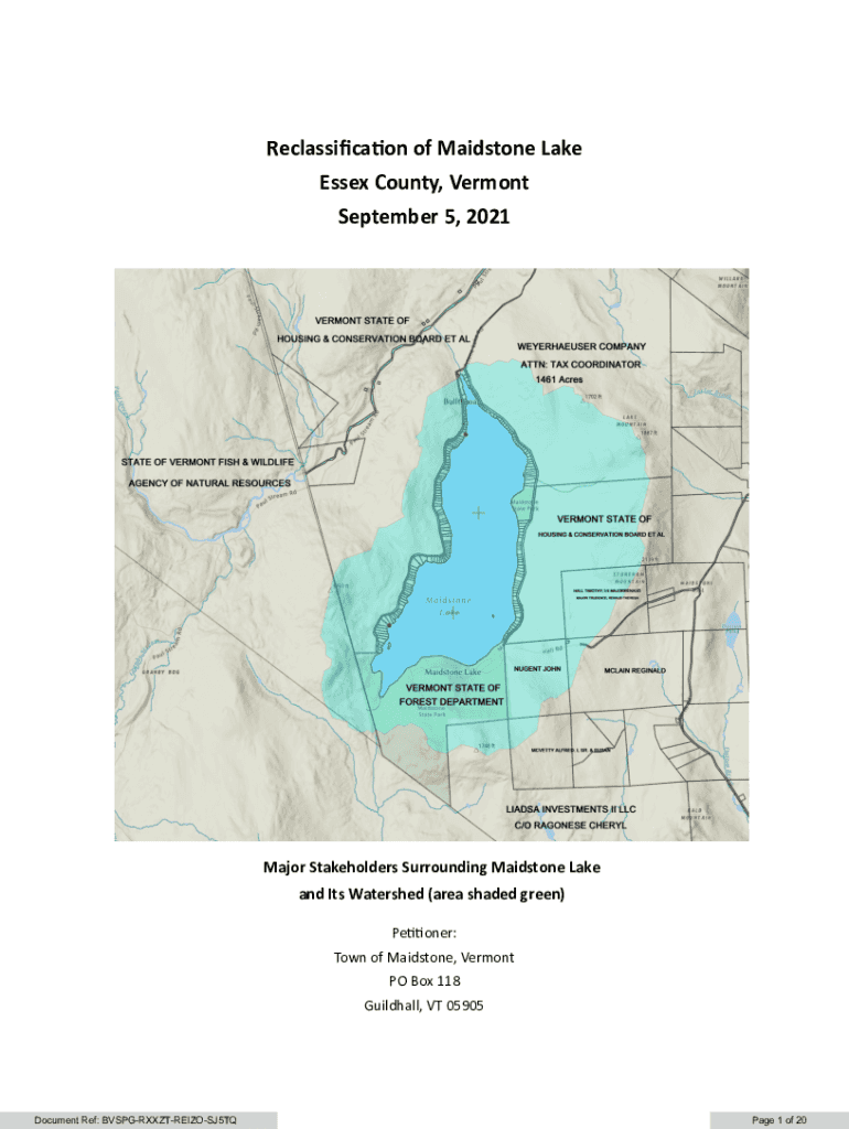 Fillable Online Maidstone State ParkVermont Fish & Wildlife Department ...