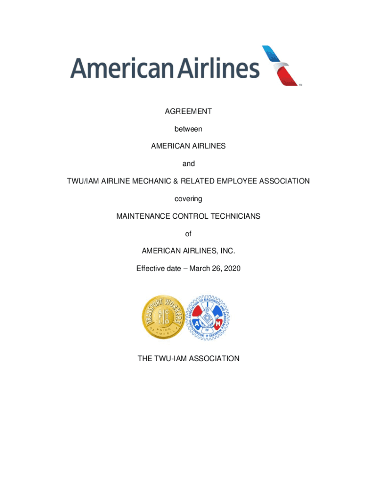 Fillable Online AGREEMENT between AMERICAN AIRLINES and TWU/IAM ... Fax ...