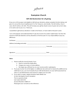 Fillable Online Gift Aid declaration form - Coram Fax Email Print ...