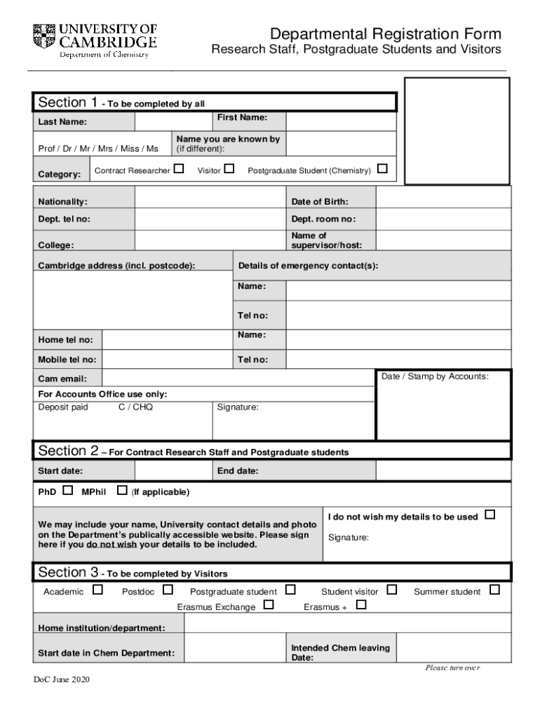Fillable Online Departmental Registration Form Fax Email Print - pdfFiller