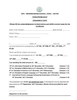 Fillable Online Get the free DPS MODERN INDIAN SCHOOL DOHA QATAR ...