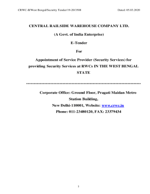 Fillable Online E-Tender for Appointment of Security Service Provi ...
